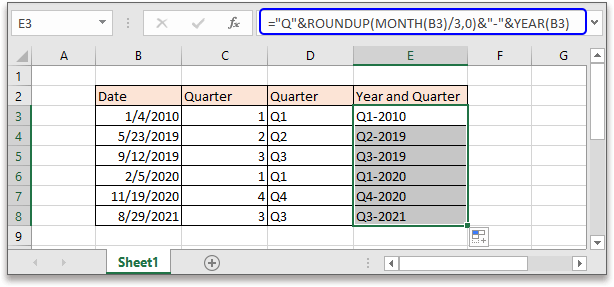 Excel Formula Get Quarter From Date