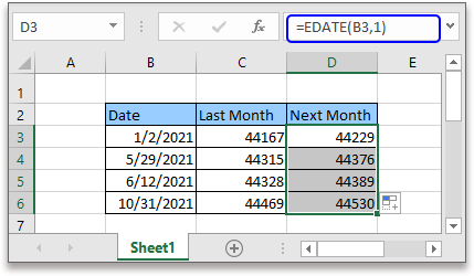 Excel Formula: Get Same Date Last Year or Next Year