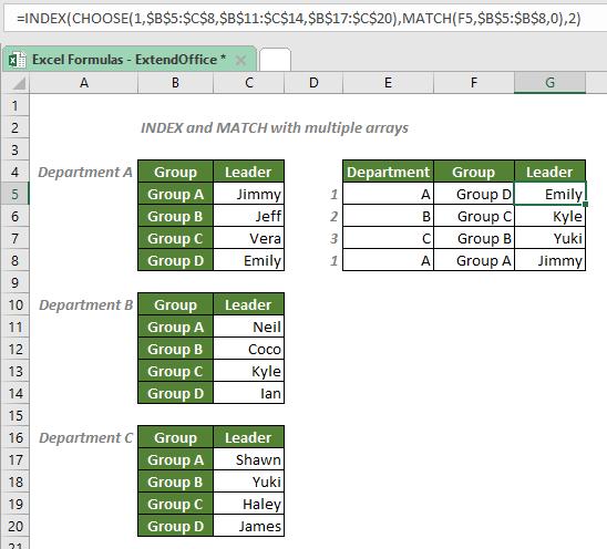 INDEX And MATCH With Multiple Arrays