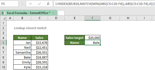 查找最接近的匹配
