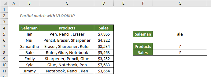 Partial match with VLOOKUP