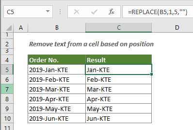 Remove text from a cell based on specific position