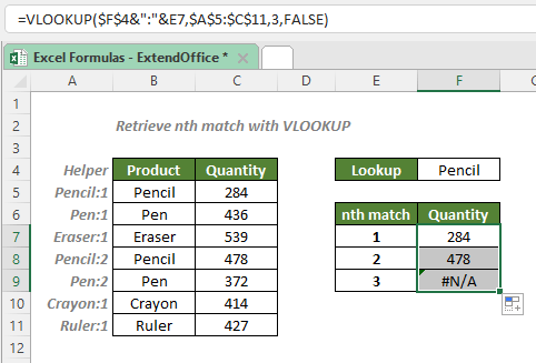 Retrieve nth match with VLOOKUP