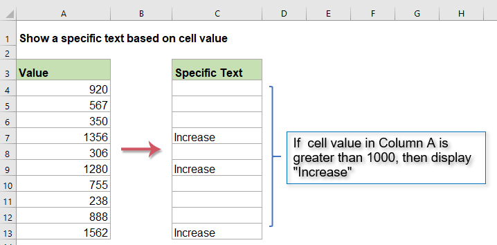 Show Specific Text Based On Value In Excel 3557