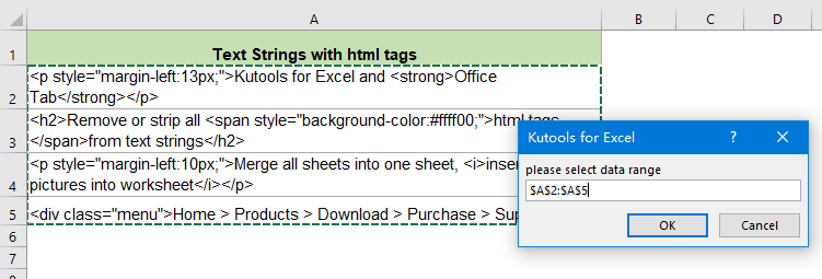 Strip or remove html tags from text strings
