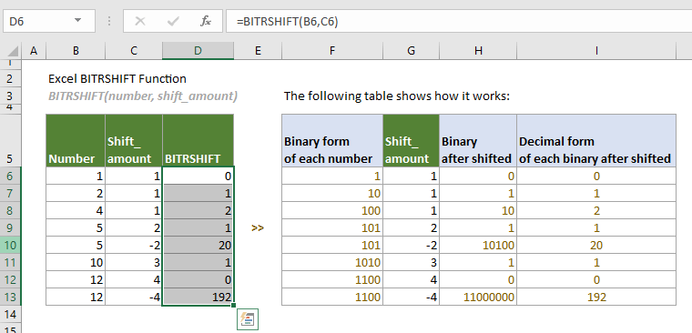 엑셀 BITRSHIFT 함수