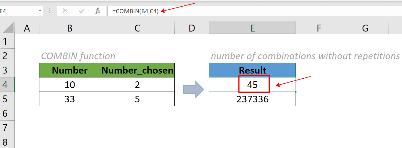 Excel Combin Function 7026