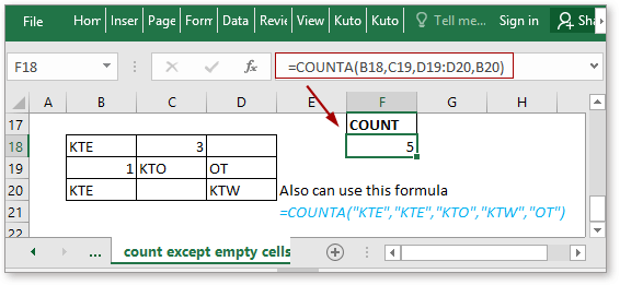 Excel COUNTA Function