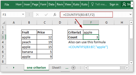 Excel COUNTIFS Function
