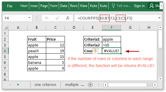 Excel COUNTIFS Function
