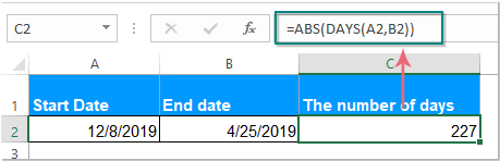 How to use Excel Days function?