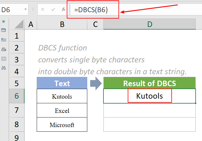 Excel DBCS Function