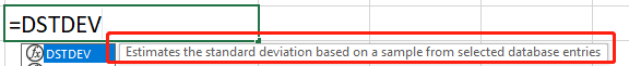 Excel DSTDEVP İşlevi