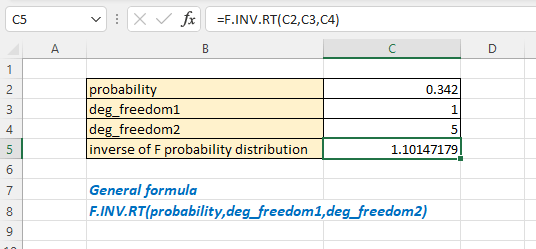 엑셀 F.INV.RT 기능 사용법