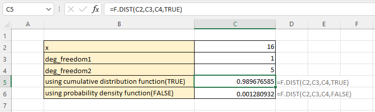 How to use the Excel F.DIST function