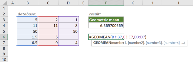 Excel GEOMEAN 函數