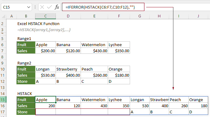 Excel Hstack Function 6294