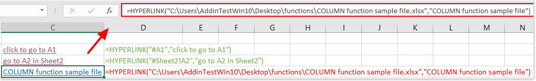 How to use Excel HYPERLINK function