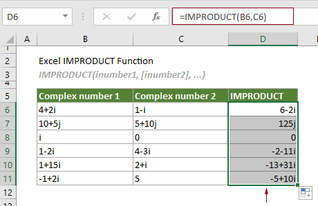 Excel IMPRODUCT function