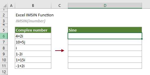 Excel IMSIN function