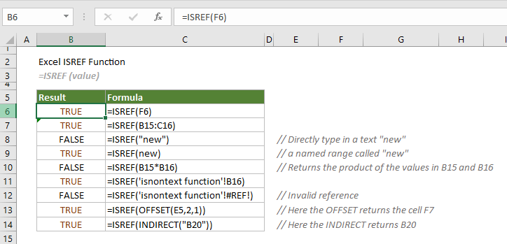 Excel ISREF function