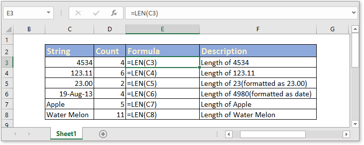  Excel LEN 