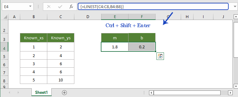 How to use the Excel LINEST function