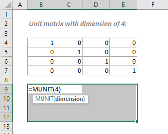 Excel MUNIT Function
