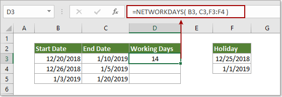How to use NETWORKDAYS function in Excel?