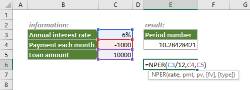 Excel NPER Function