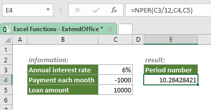 Excel NPER Function