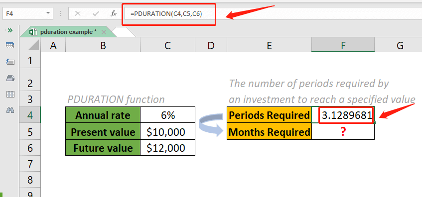 Excel PDURATION Function