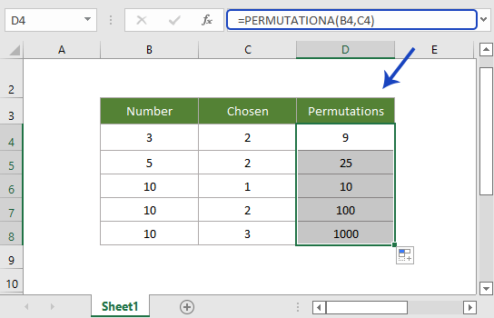 How To Use The Excel Permutationa Function 8764