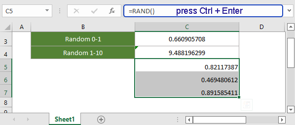How to use the Excel RAND function