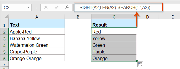 Excel RIGHT Function