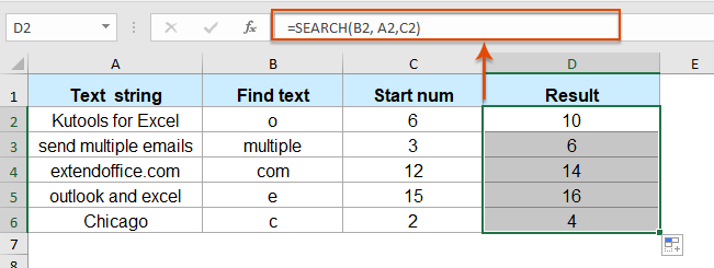 Excel SEARCH Function