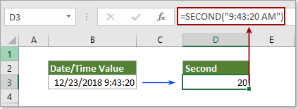 How to use SECOND function in Excel?