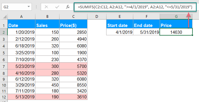 Función Sumifs De Excel 8672