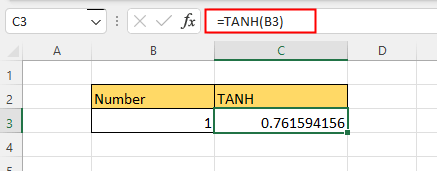Excel TANH函数的使用方法