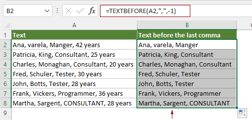 Excel TEXTBEFORE function