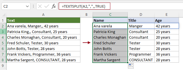 Excel Textsplit Function 3720