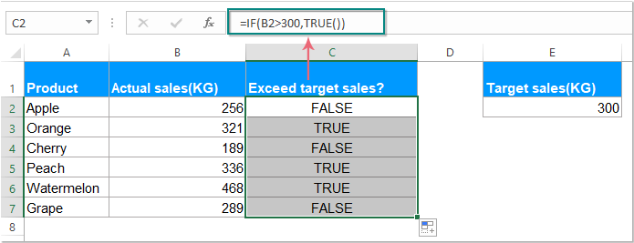 Excel True function