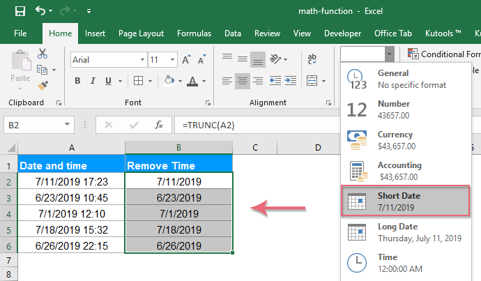 Excel Trunc Function