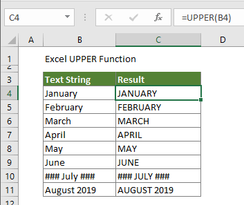 How to use the UPPER function in Excel?