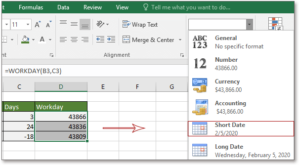 How to use Excel WORKDAY function