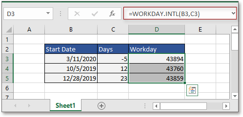 How to use Excel WORKDAY.INTL function