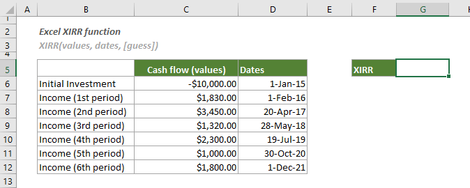 How to use the Excel XIRR function?