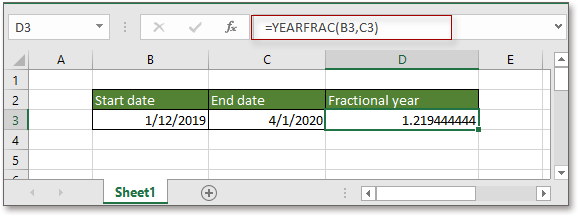 How to use the Excel YEARFRAC function