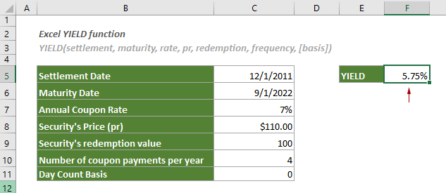 How to use the Excel YIELD function?
