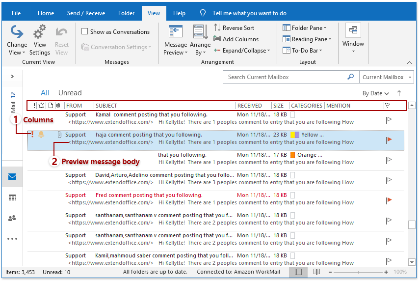 Change Inbox Folder View In Outlook